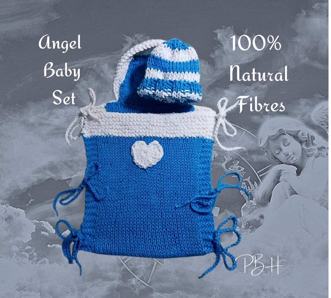 Angel Baby Burial Set, Memorial Baby Boy Outfit, Sleeping Bag and Hat ...
