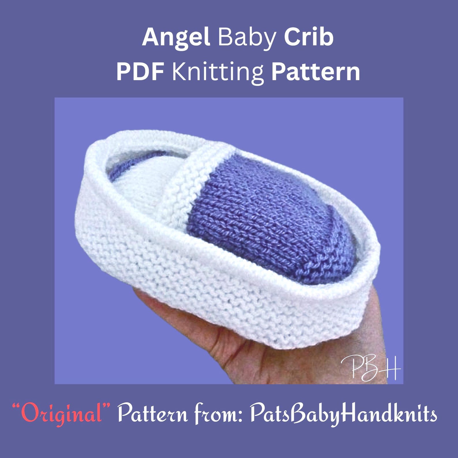 Angel Baby Crib Knitting Pattern, Knit for Charity, Baby Burial Bed ...