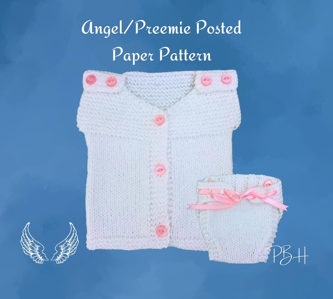 ANGEL/PREEMIE Baby Knitting Pattern, Posted Paper Pattern for Premature ...