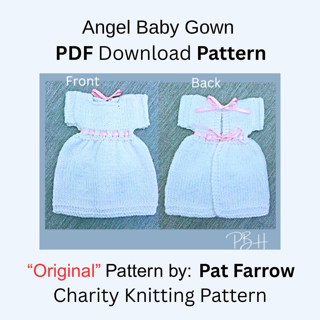 Baby Burial Gown Knitting Pattern, Angel Dress, Charity Pattern (PDF ...