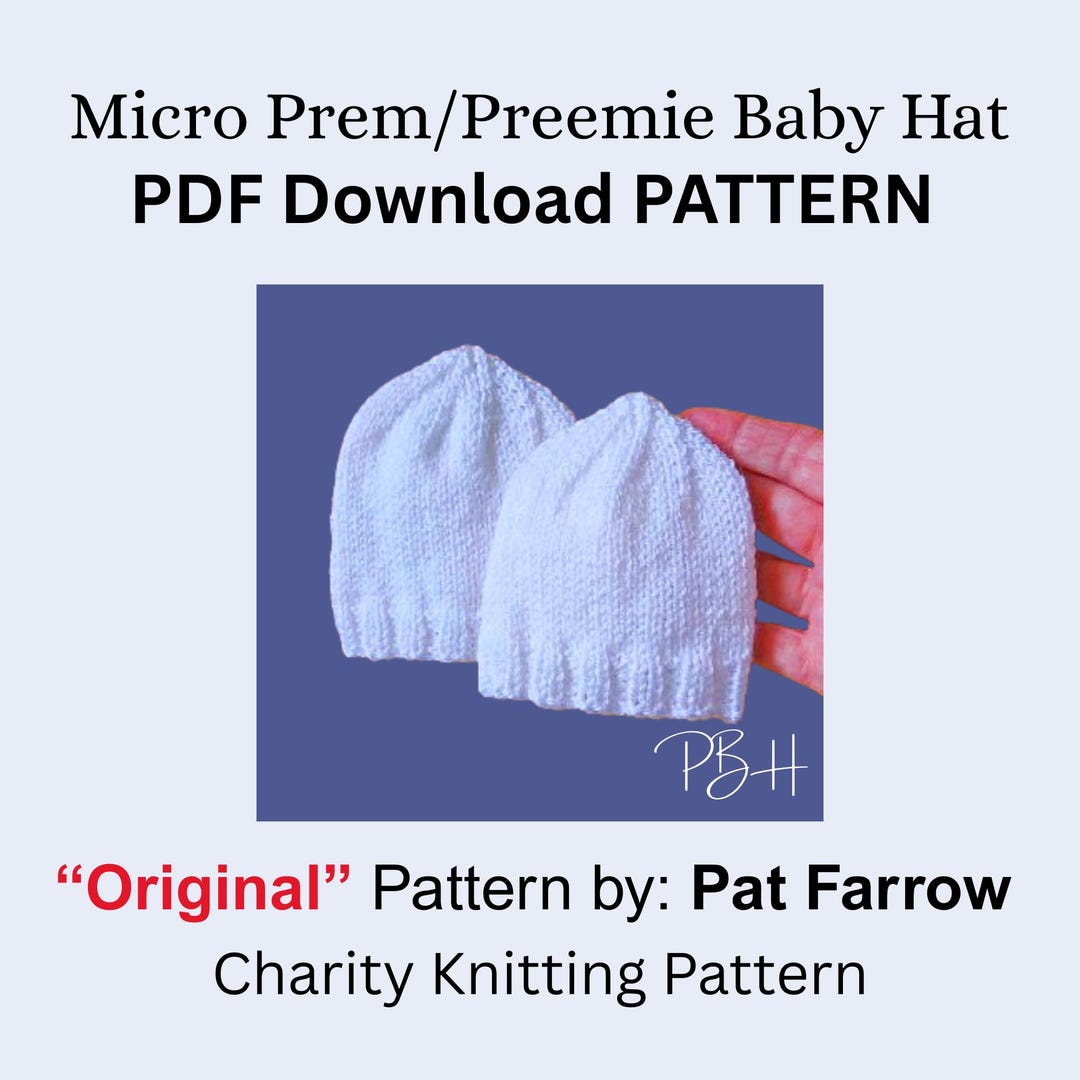 Micro Preemie/preemie Baby Hat Pattern PDF Digital Download, Easy ...