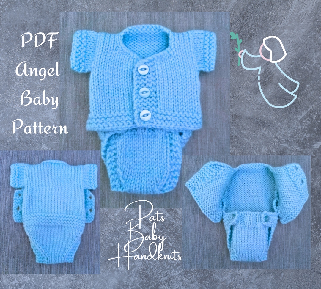 Knitting Pattern for Angel Baby Wrap, PDF Download, Charity Pattern for ...