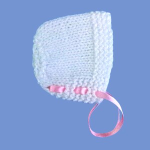 Easy Knit Baby Bonnet Pattern, Preemie & Angel Sizes (PDF Digital ...
