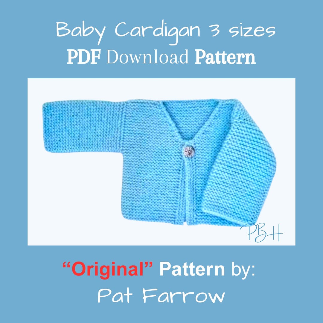 BABY Cardigan Knitting Pattern DK, Simple Preemie/newborn Pattern for V ...