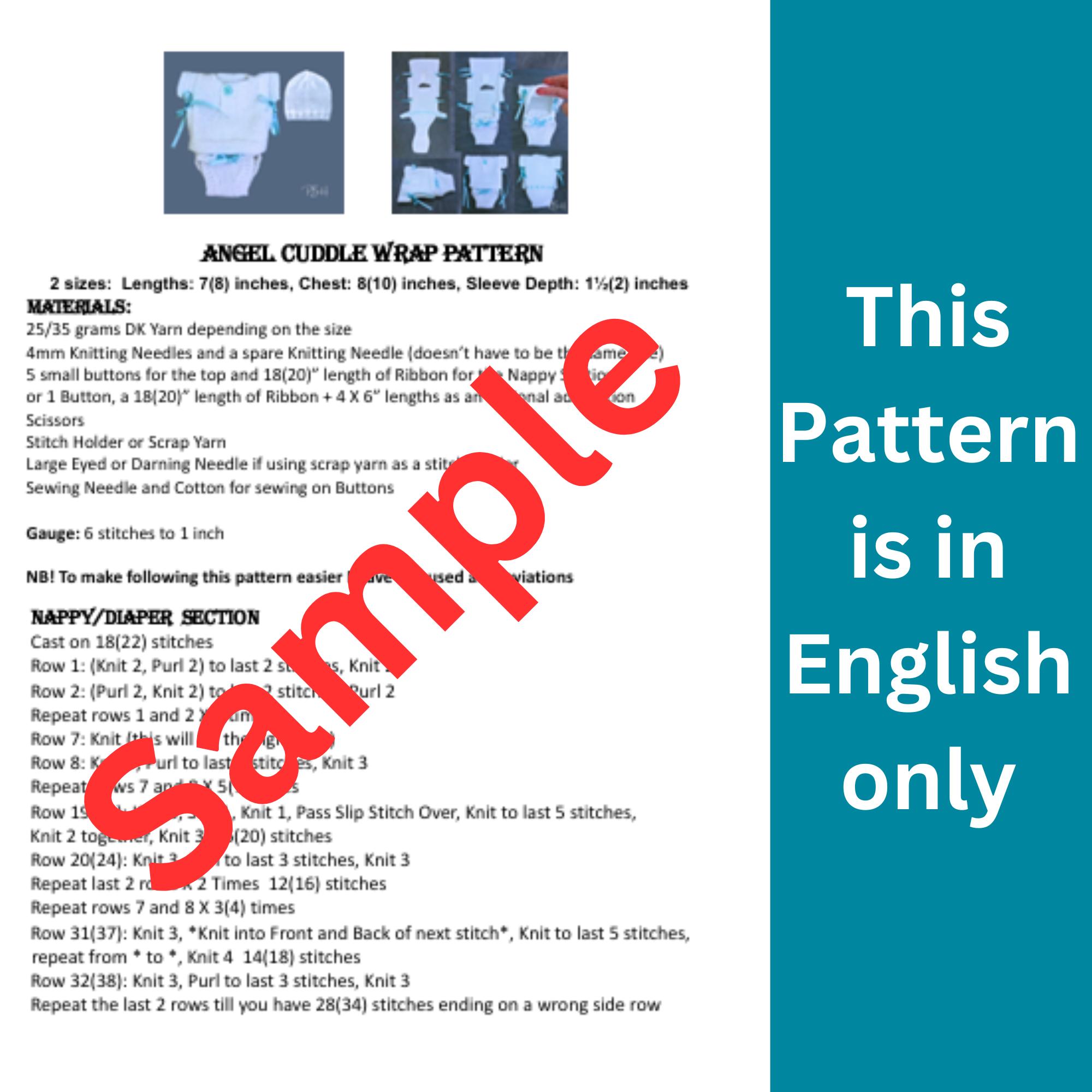 Knitting Pattern for Angel Baby Wrap and Hat, PDF Download, Charity ...
