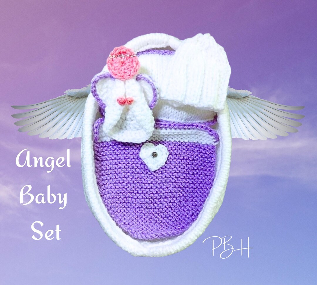 Angel Baby Set, Miscarried Baby Crib, Hat and Angel, Baby Burial Bed ...