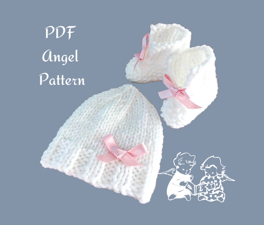 Knitting Pattern for Angel Hat and Bootees Pattern to Make - Etsy