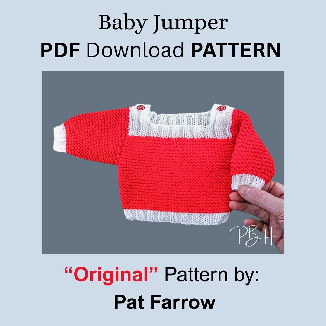 BABY Jumper Knitting PATTERN, PDF Download, Easy Baby Sweater Pattern ...