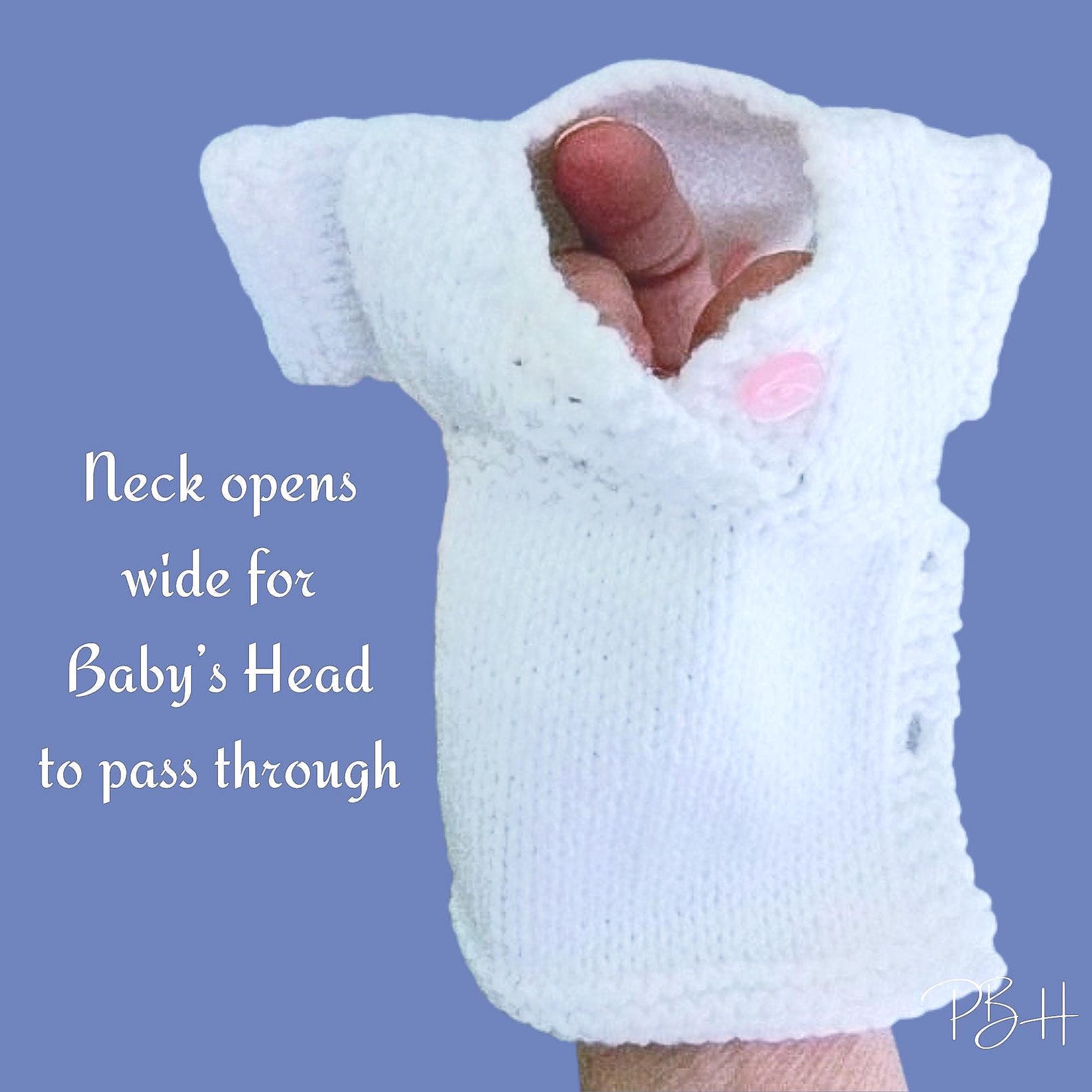 ANGEL BABY Knitting Pattern, PDF Download, Gown Pattern for Babies Born ...