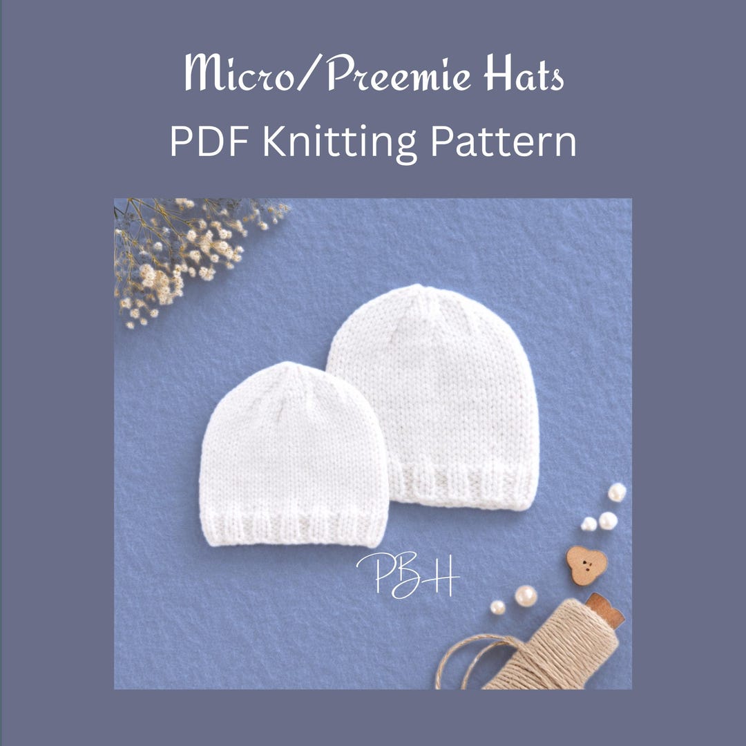Micro Preemie/preemie Baby Hat Pattern, PDF Digital Download, Written ...