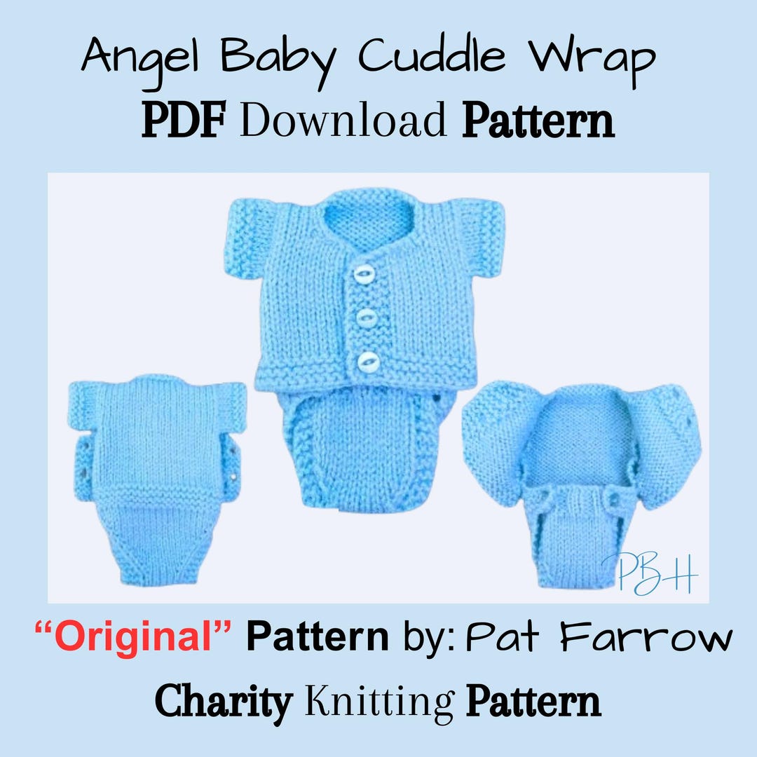 Knitting Pattern for Angel Baby Wrap, PDF Download, Charity Pattern for ...