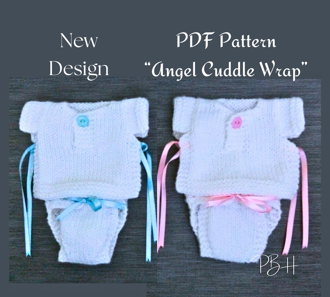 Knitting Pattern for Angel Baby Wrap, PDF Download, Charity Pattern for ...