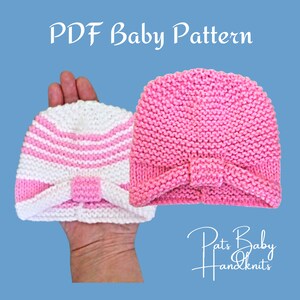 BABY Turban Hat Knitting Pattern, PDF Download, Skill Level: Easy ...