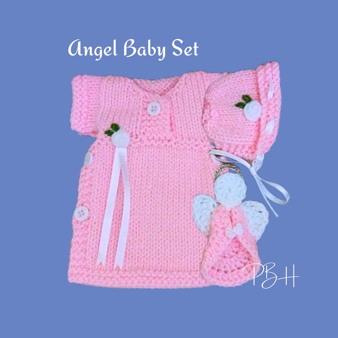 Angel Baby Girl Gown and Bonnet, Stillborn Baby Outfit, Clothes for ...