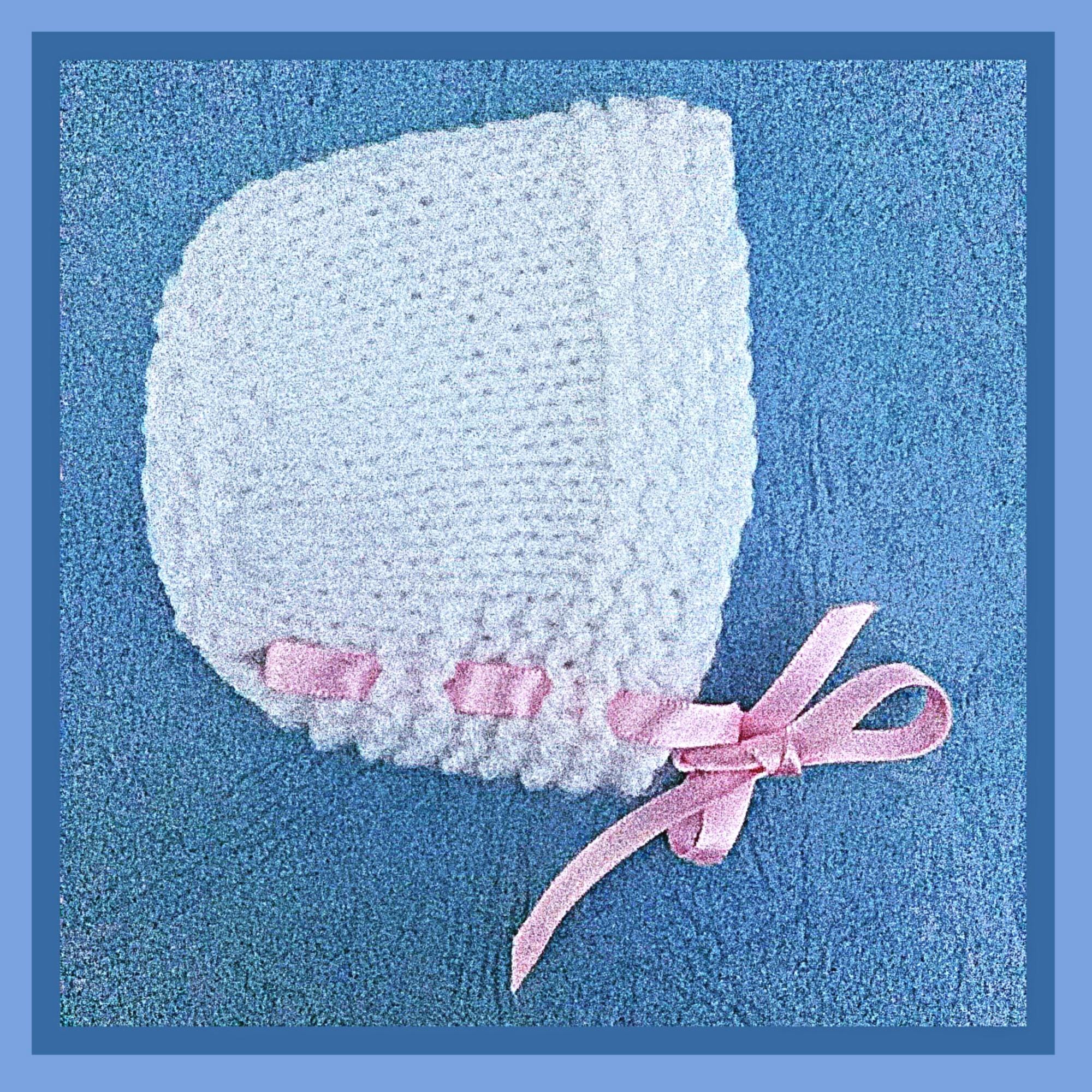 Easy Knit Baby Bonnet Pattern, Preemie & Angel Sizes (PDF Digital ...