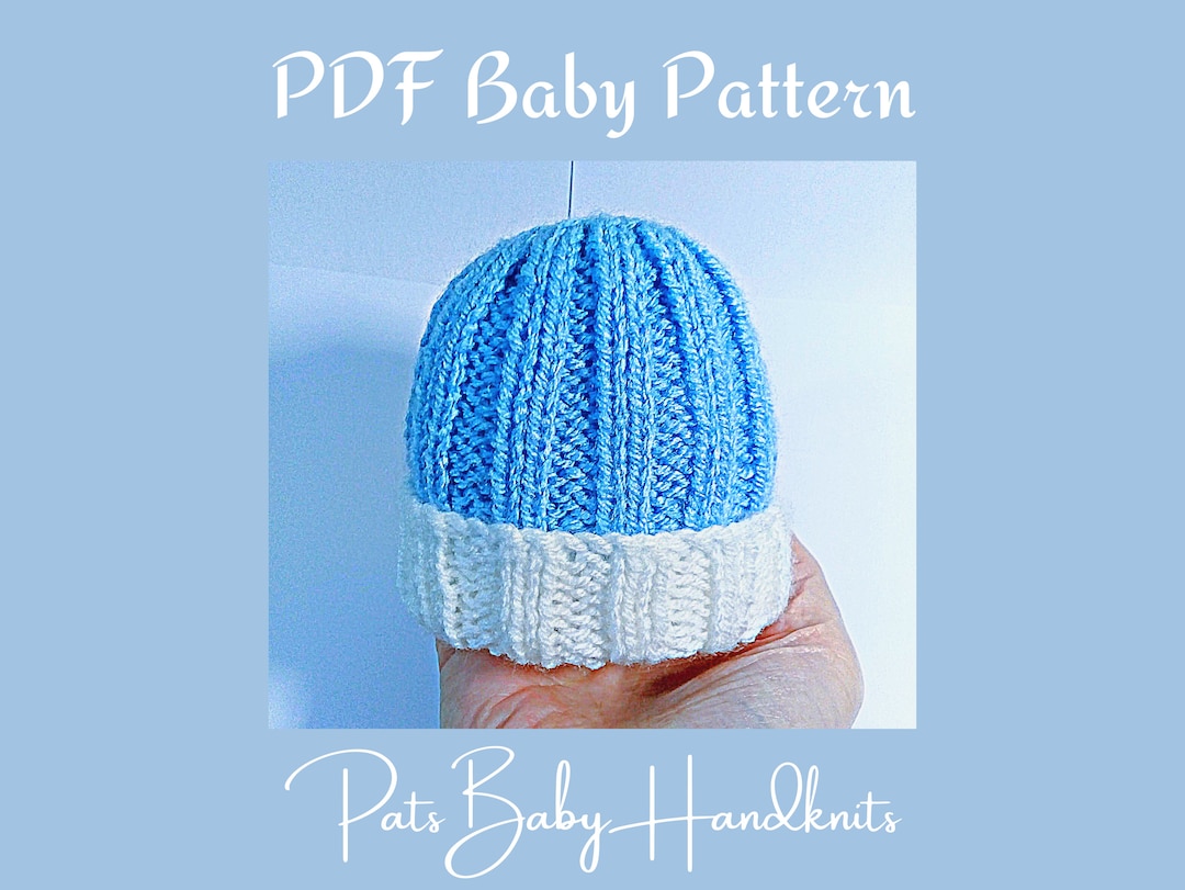 BABY Hat Knitting Pattern PDF Digital Download, Easy Instructions Written in Full, No ...