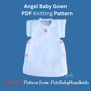 Knitting Pattern for Stillborn Baby Gown, PDF Download, Angel Baby Born ...