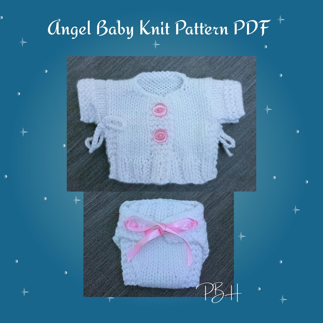 Angel Baby Knitting Pattern, Top and Nappy Set (PDF Digital Download ...