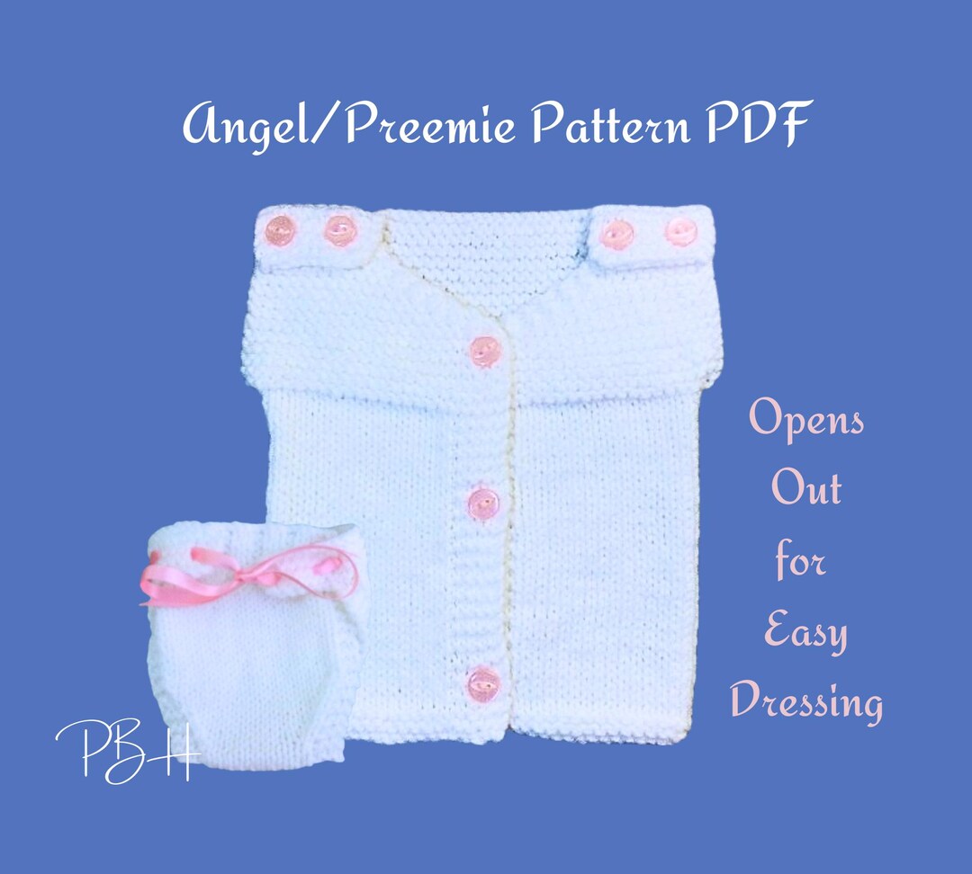 ANGEL/PREEMIE Baby Knitting Pattern, PDF Download, Pattern for ...