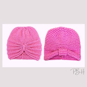 BABY Turban Hat Knitting Patterns, 2 Designs for Newborns, PDF Digital ...