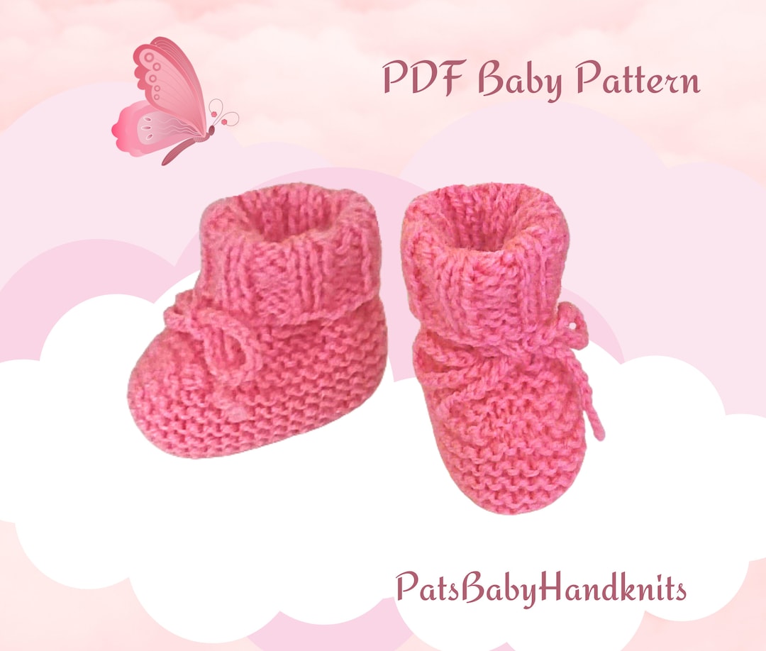 BABY Bootees Knitting PATTERN, Pattern for Preemie Booties, Baby ...