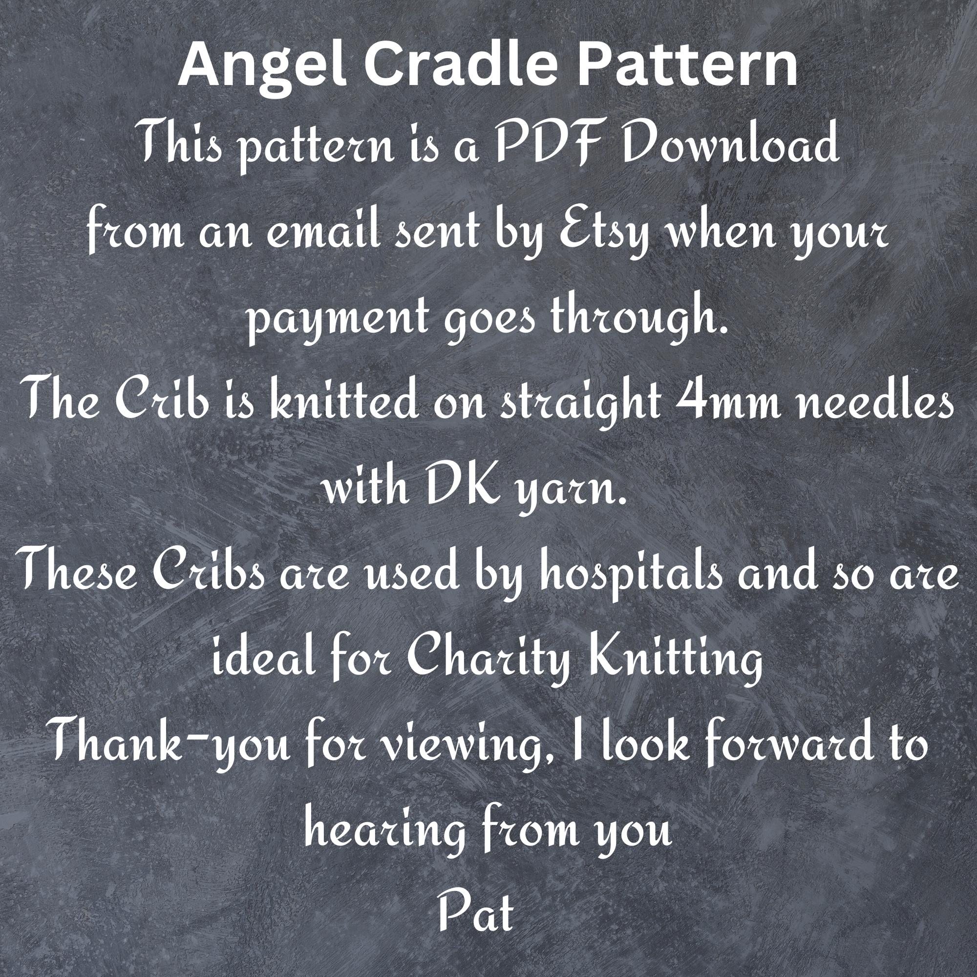 Angel Baby Crib Knitting Pattern, Knit for Charity, Baby Burial Bed ...