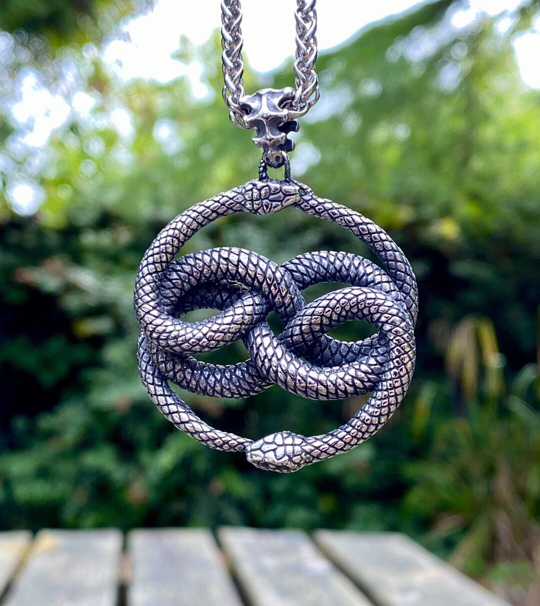 3 Dimensional Stainless Steel Snake Pendant Necklace - Etsy