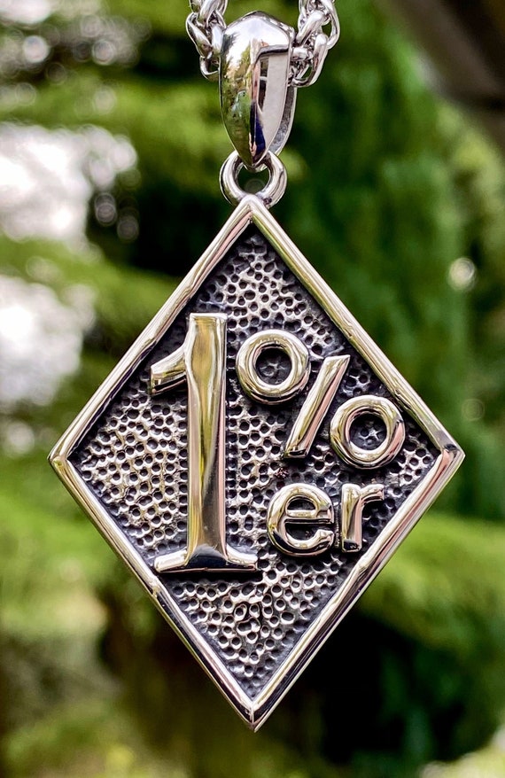 Large and Heavy Stainless Steel One Percenter 1%er Pendant | Etsy Canada