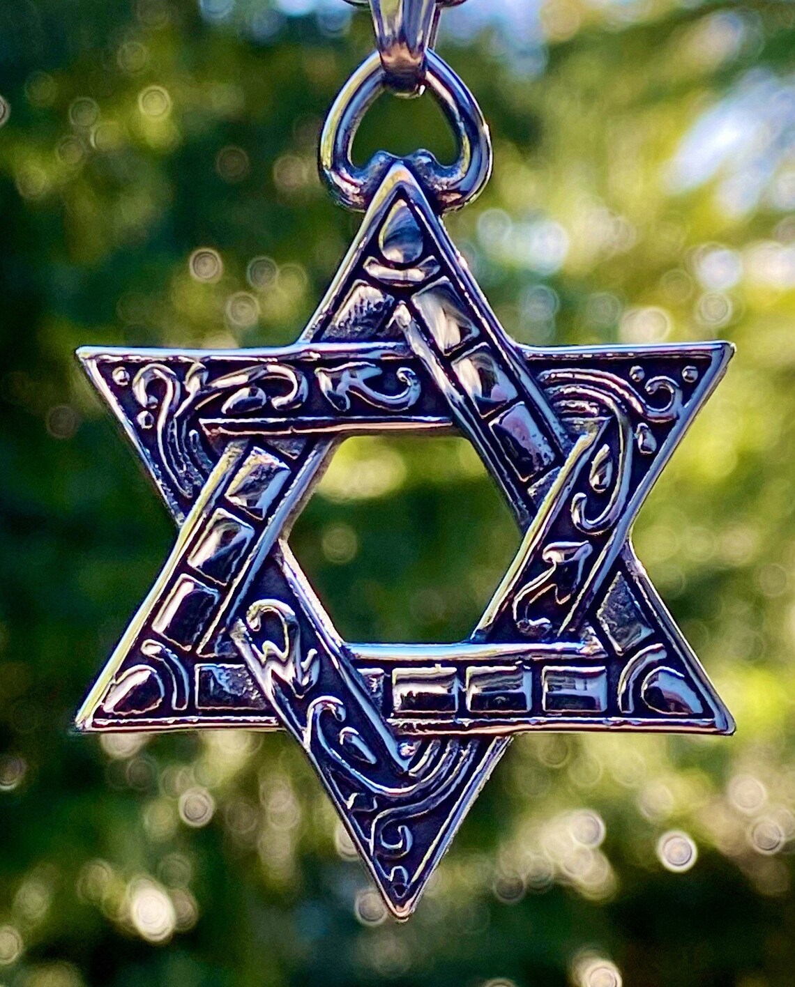 Large and Heavy Steel Star of David Pendant Necklace - Etsy UK