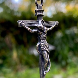 Stainless Steel Devil Crucifix Pendant Necklace - Etsy