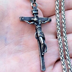 Stainless Steel Devil Crucifix Pendant Necklace - Etsy