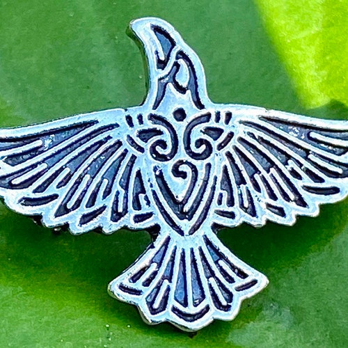 Large Celtic Raven Brooch | Etsy