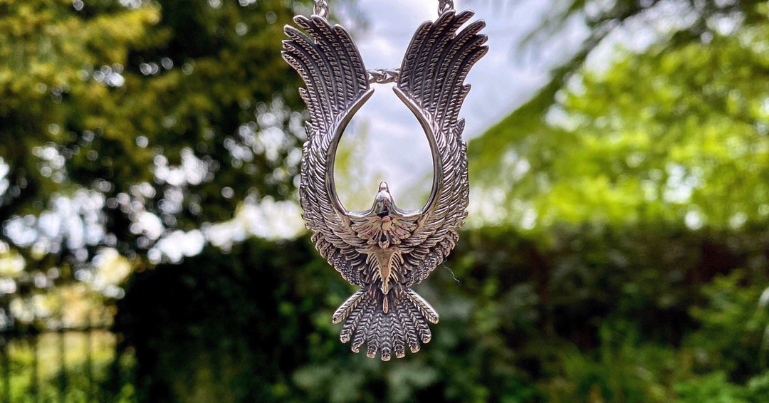 Large Stunning Stainless Steel Raven Pendant Necklace - Etsy