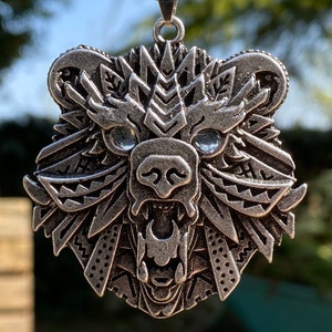 Large Bear Pendant Necklace - Etsy UK