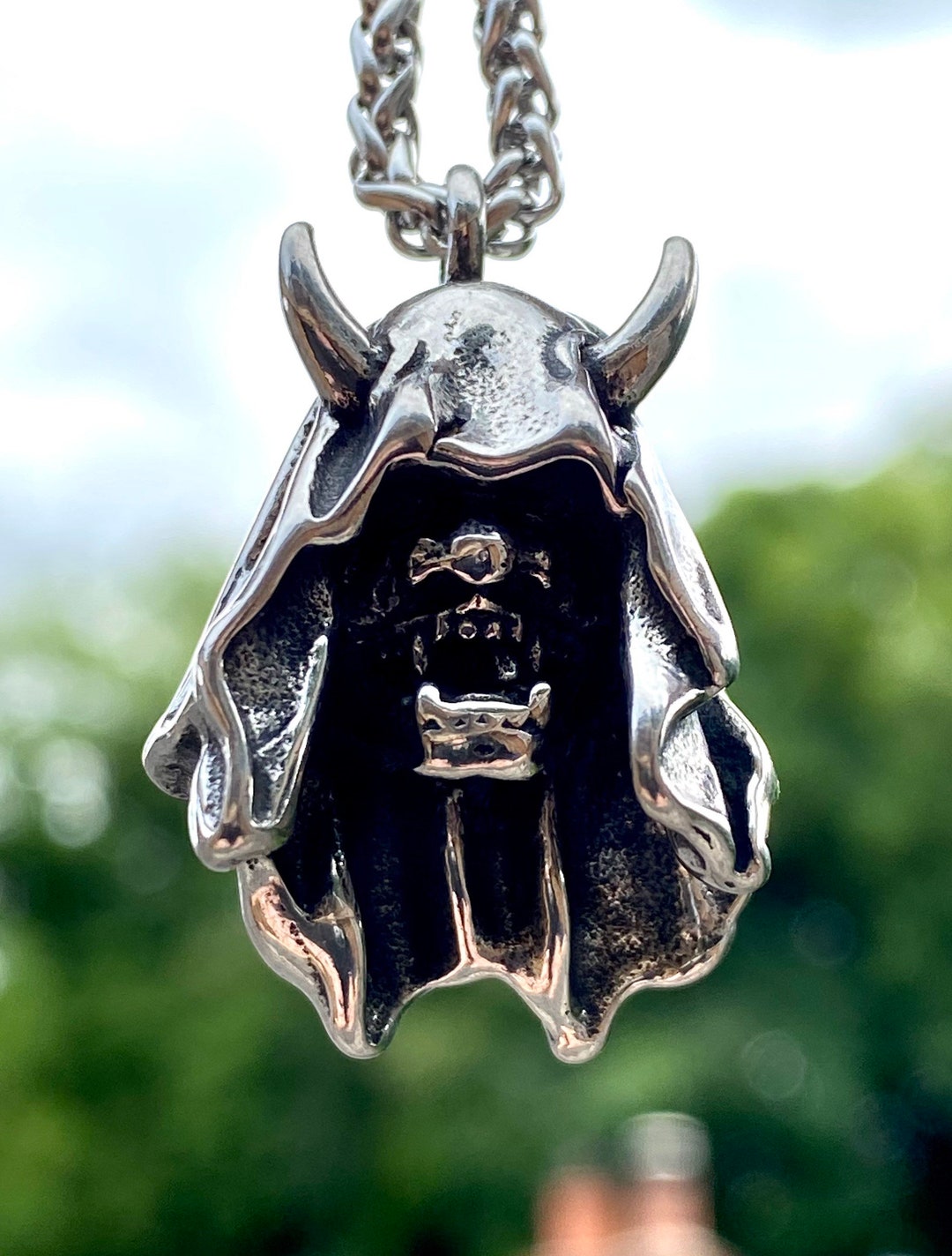 Steel Demon Pendant Necklace Demon Necklace - Etsy UK