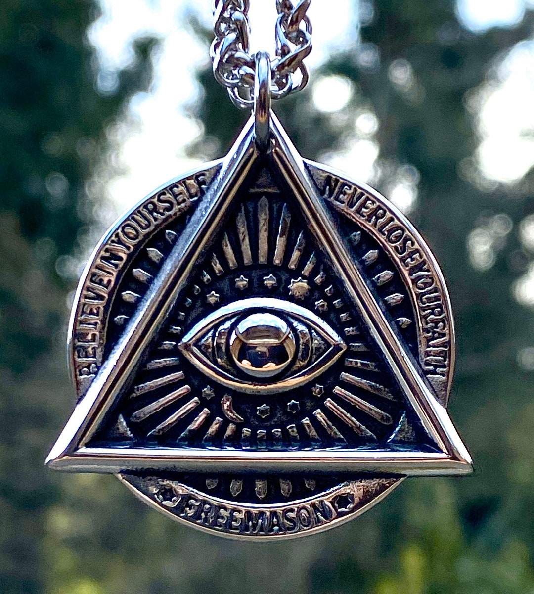 Large Stainless Steel Masonic Pendent Necklace - Etsy