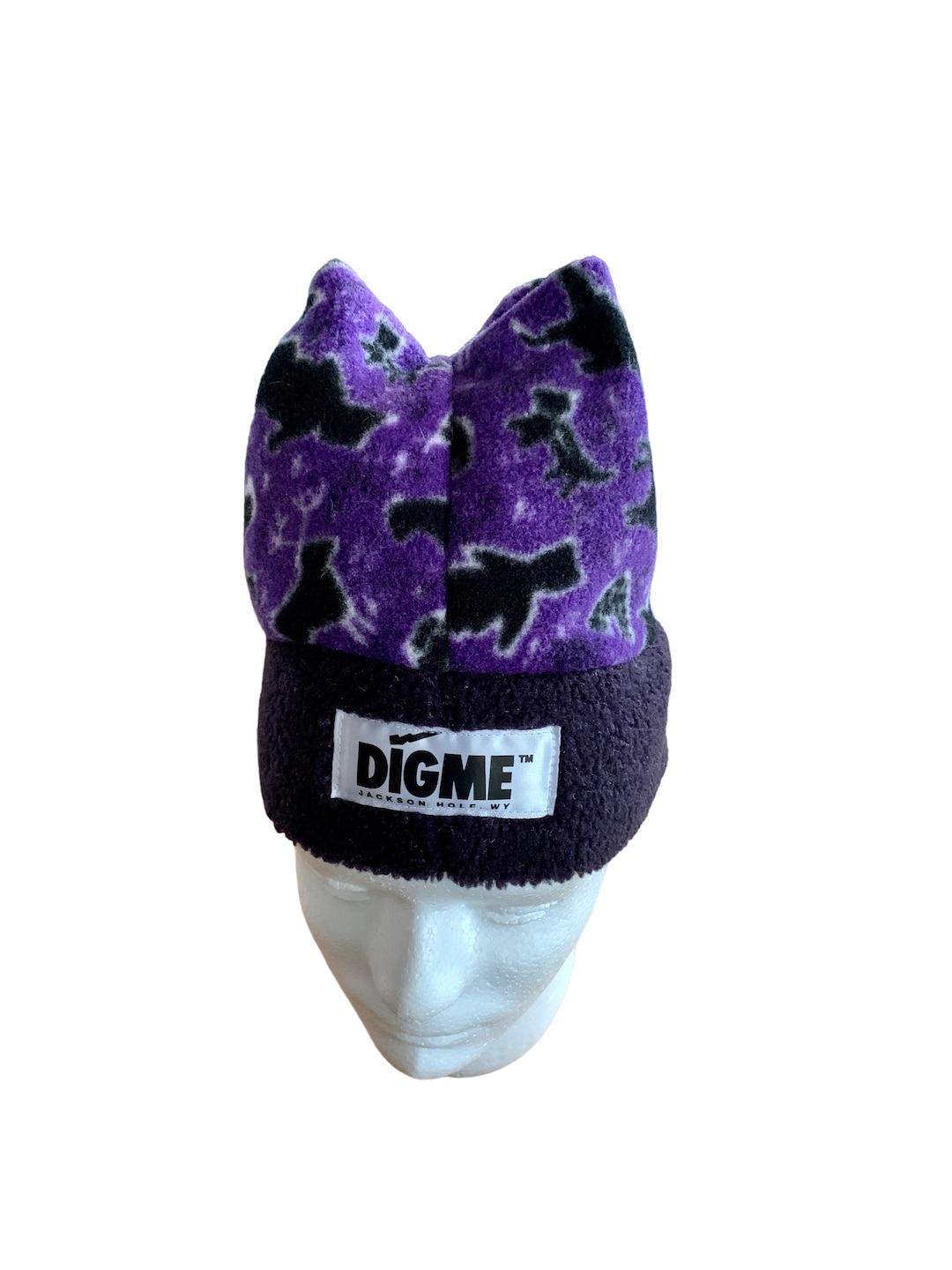 Retro Black and Purple Malden Mills Fleece Four Peaks Hat - Etsy