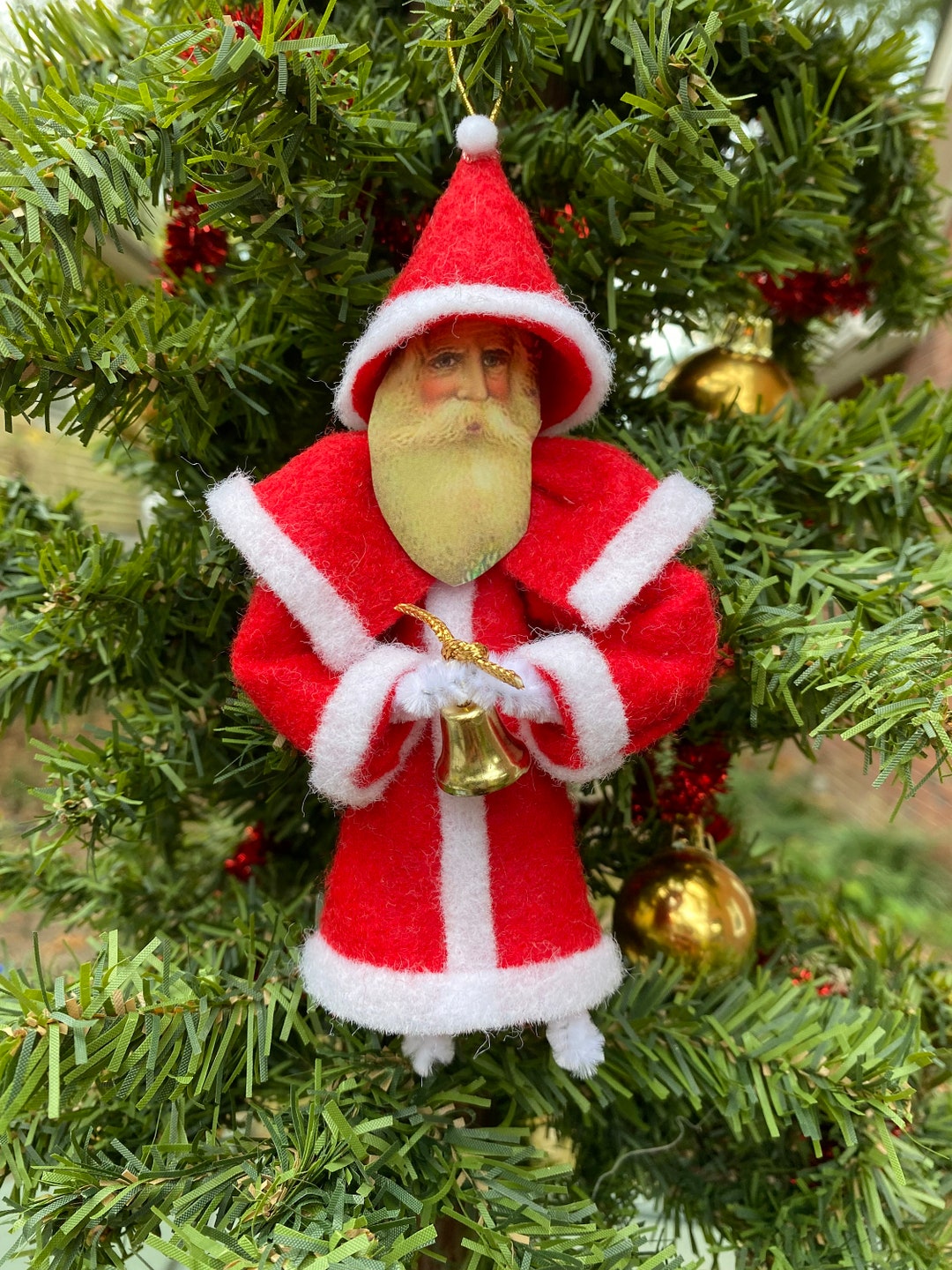 Vintage Santa Ornament, Stocking Stuffer, Christmas - Etsy