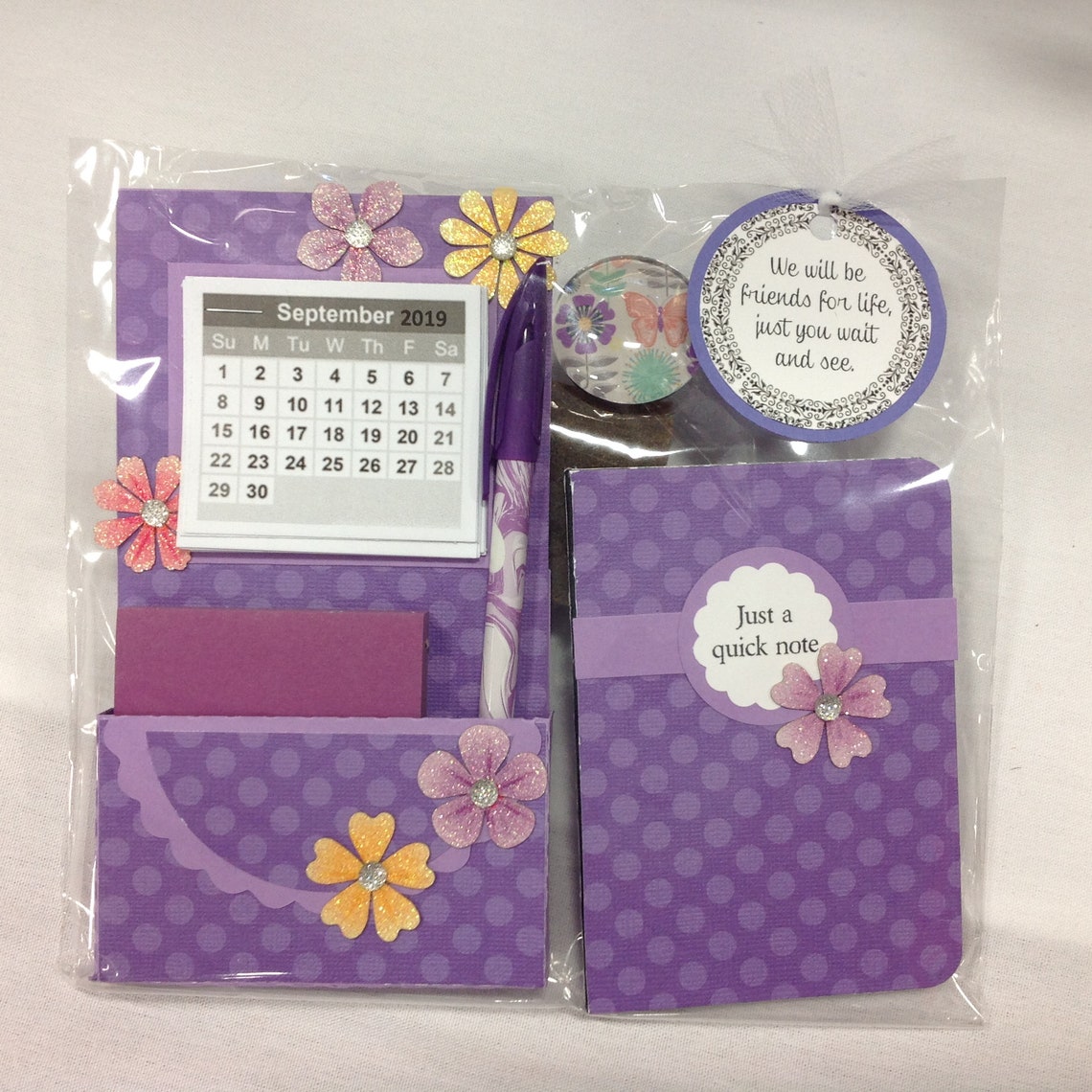 Desk Set, Notebook, Calendar, Pen, Sticky Notes, Gift, Stationary - Etsy