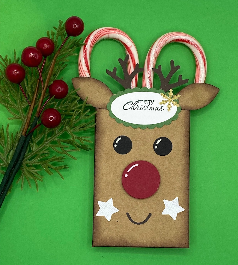 2 Reindeer Boxes With Candy Canes, Stocking Stuffer, Christmas, School ...