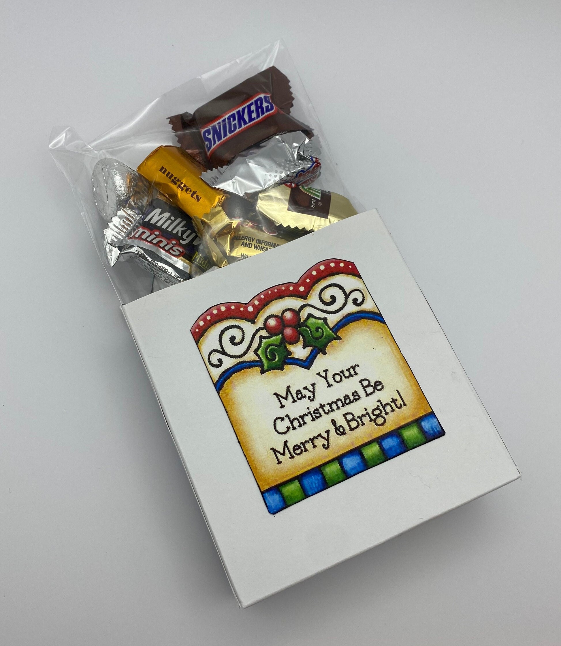 3-D Christmas Treat Box With Candy Stocking Stuffer Holiday - Etsy