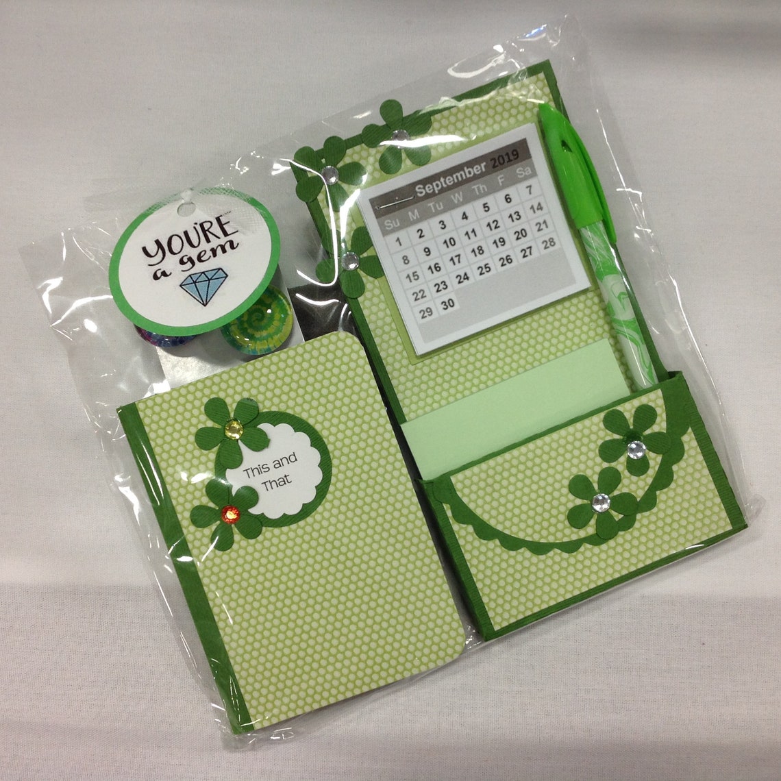 Desk Set, Notebook, Calendar, Pen, Sticky Notes, Gift, Stationary - Etsy