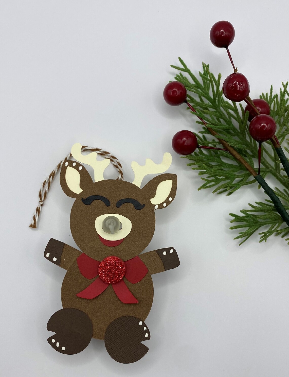Rudolph Ornament Reindeer Holiday Christmas Stocking - Etsy