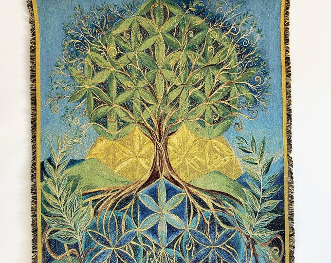 Tree of Life Blanket Tree of Life Decor Sacred Geometry | Etsy