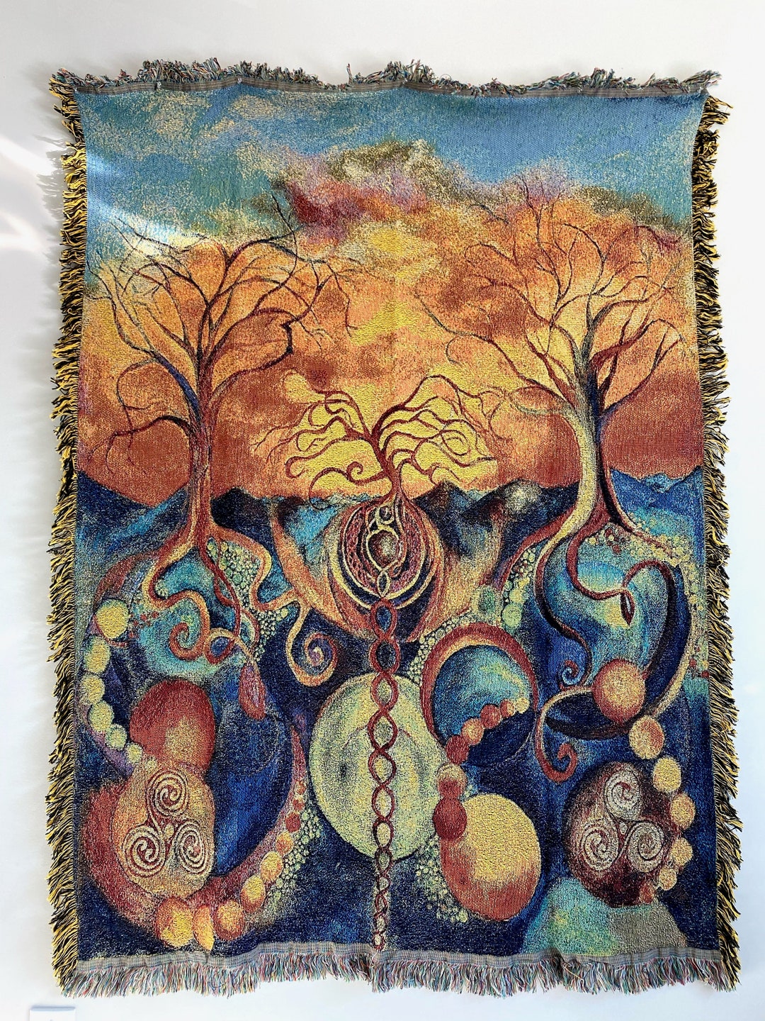 Tree of Life Blanket, Throw Blanket, Autumn Landscape, Fall Decor ...