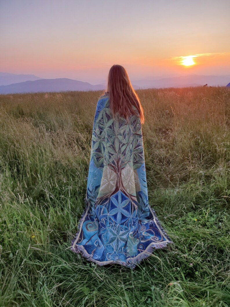 Tree of Life Blanket, Tree of Life Decor, Sacred Geometry Throw Blanket ...