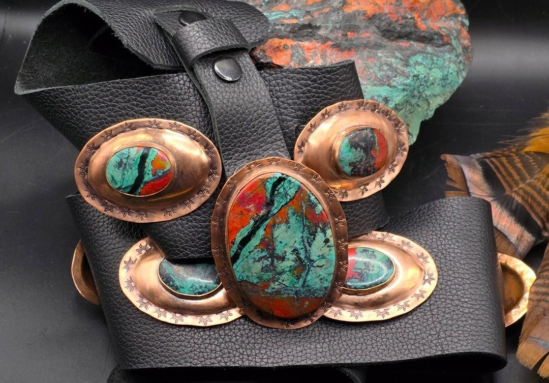 Copper Concho Belt Gift for Women Sonoran Sunrise Gemstone American ...