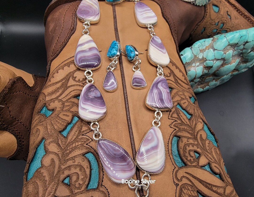 Wampum and Turquoise Lariat, Native American Necklace, Ithica Peak ...