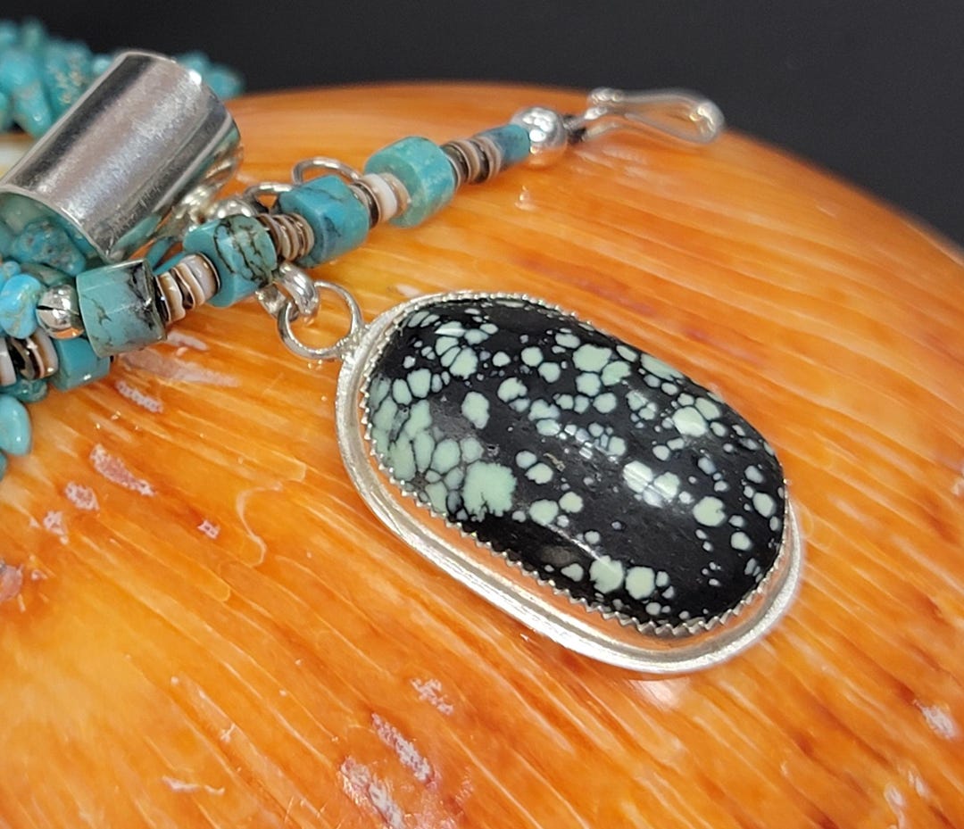 Sterling Silver Pendant of New Lander Chalcosiderite Natural Green and ...