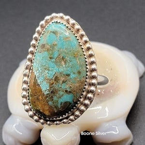Chunky Turquoise Ring: Sterling Silver Southwestern Jewelry, Handmade ...